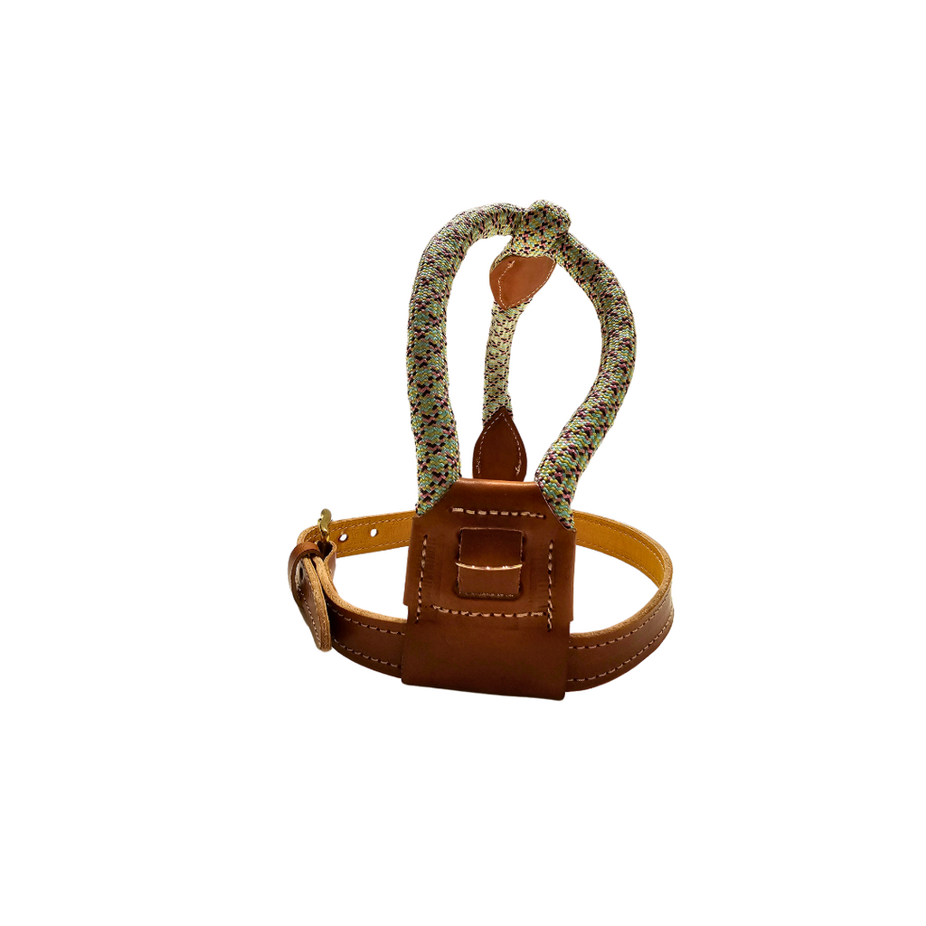 Arnés para perro en cuero y cuerda verde, rosa y amarillo – SR. MARQUÉS